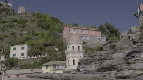 Cinque Terre Vernazza Tower View 4K | Stock Video | Pond5