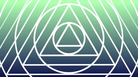 Circle and triangle loop on a green and ... | Stock Video | Pond5