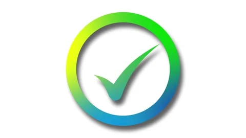 Circle animated tick mark animation on a... | Stock Video | Pond5