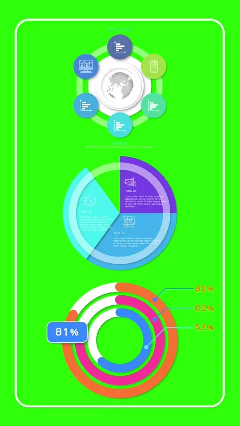 Circle Charging Animation on Green Backg... | Stock Video | Pond5