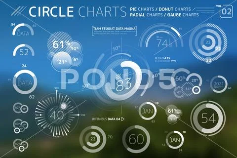 Circle Charts, Pie Charts, Donut Charts and Radial charts Infographic ...