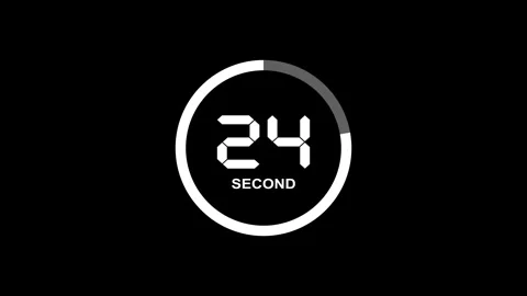 Circle countdown timer 30 second on blac... | Stock Video | Pond5