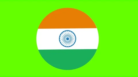 Circle Indian Flag on Green Screen 4K An... | Stock Video | Pond5