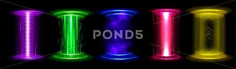 Circle light effect magic game hologram portal ~ Clip Art #246471079