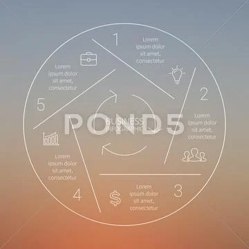 Circle line infographic, graph, diagram. Blur vector background ...