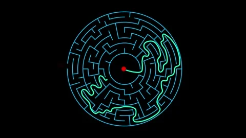 Circle Maze with Shoved Path Complicated... | Stock Video | Pond5