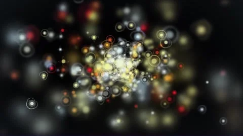 circle particles flying with black backg... | Stock Video | Pond5