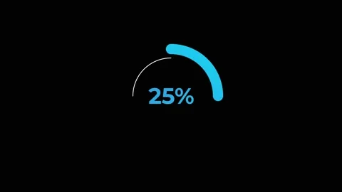 Circle percentage Loading Animation 0-25... | Stock Video | Pond5