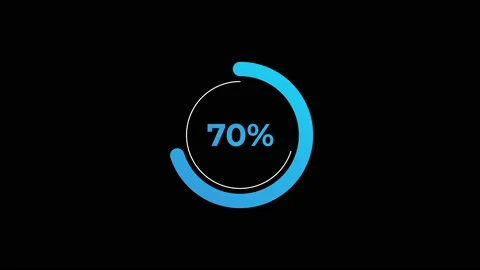 Circle percentage Loading Animation 0-70... | Stock Video | Pond5