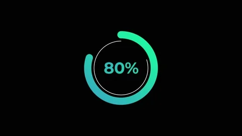 Circle percentage Loading Animation 0-80... | Stock Video | Pond5