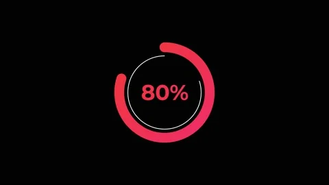 Circle percentage Loading Animation 0-80... | Stock Video | Pond5