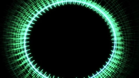 Circle Radial Patterns Green Audio React... | Stock Video | Pond5