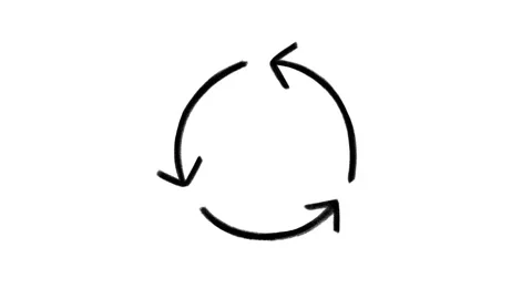 Circle of three arrows, loopable hand dr... | Stock Video | Pond5