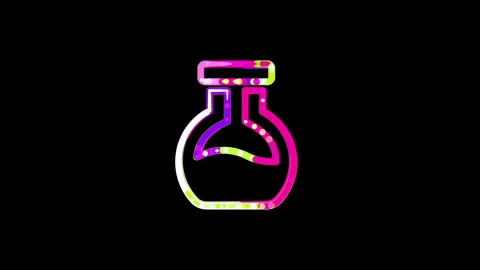 Circles gather in symbol flask potion. A... | Stock Video | Pond5