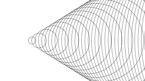 Circles pulse moving to right geometric ... | Stock Video | Pond5