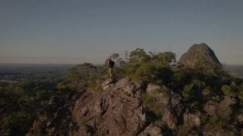 circling drone aerial of photographer on... | Stock Video | Pond5