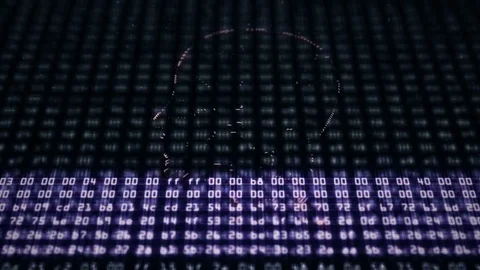 Circuit board head with hex as a symbol ... | Stock Video | Pond5