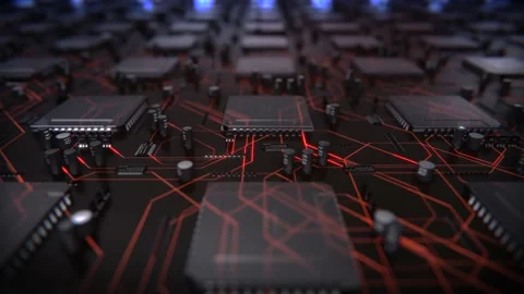 Circuit Board with many CPU Processors ... | Stock Video | Pond5