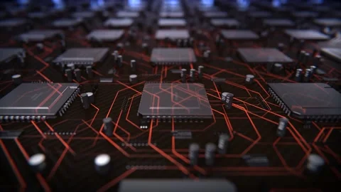 Circuit Board with many CPU Processors ... | Stock Video | Pond5