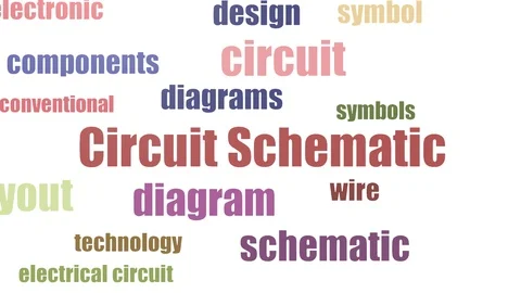 Circuit Schematic Word Cloud Animated On... | Stock Video | Pond5