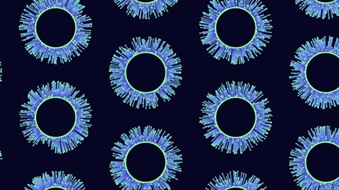 Circular blue pattern on black backgroun... | Stock Video | Pond5