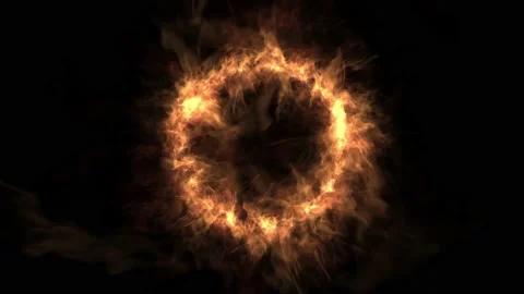 Circular fire flame burning effect anima... | Stock Video | Pond5