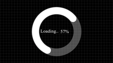 Circular loading bar animated on a black... | Stock Video | Pond5