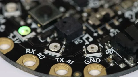 Circular microcontroller with blinking l... | Stock Video | Pond5