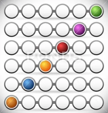 Circular process flow chart element. Color Coded Steps, Phase, Progress ...