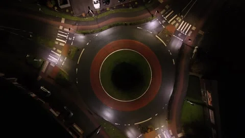 Circular roundabout intersection with ro... | Stock Video | Pond5