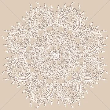 Circular vector ethnic mehndi pattern, template for mehndi ornament ...