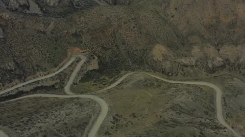 Circular view drone winding road in the ... | Stock Video | Pond5