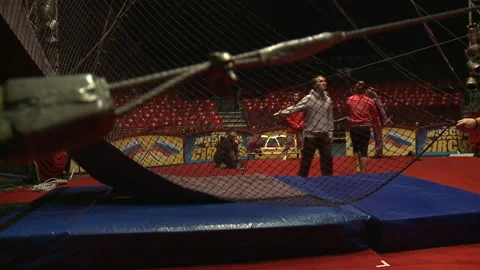 Circus Performer Flying Through the Air | Stock Video | Pond5