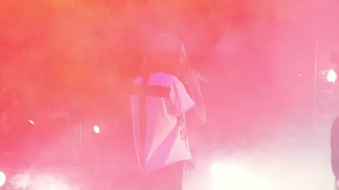 Circus presenter with a microphone in th... | Stock Video | Pond5