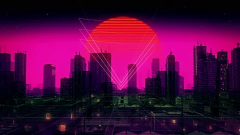 Cities Retro Moving in a 3D animation | Stock Video | Pond5