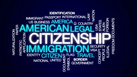 Citizenship animated word cloud, text de... | Stock Video | Pond5