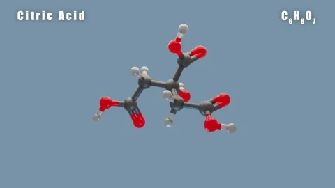 Citric Acid of C6H8O7 3D Conformer anima... | Stock Video | Pond5