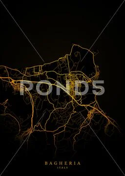 City of Bagheria Italy Map Gold Minimalist Poster Maps ~ Clip Art ...