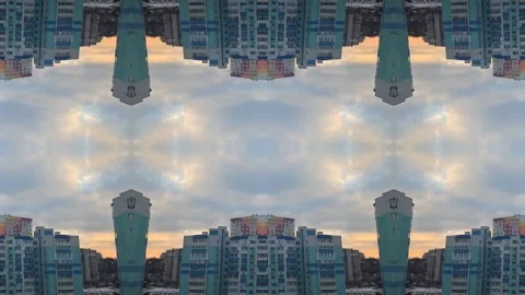 City Buildings with Animated Mirror Effe... | Stock Video | Pond5