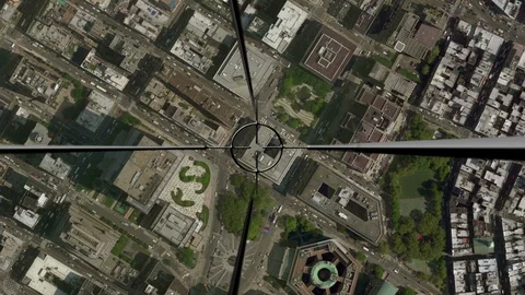City buildings on map hitting target | Stock Video | Pond5