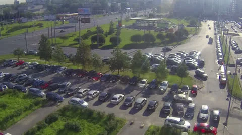 City car parking in front of office buil... | Stock Video | Pond5