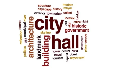 City hall animated word cloud, text desi... | Stock Video | Pond5