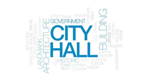 City hall animated word cloud, text desi... | Stock Video | Pond5