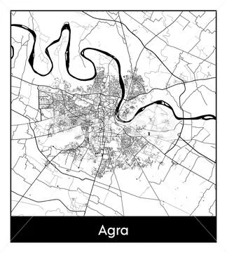 City Map Agra India Asia vector illustration: Graphic #245031461