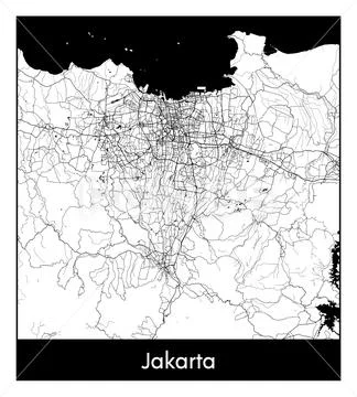 City Map Jakarta Indonesia Asia vector illustration ~ Clip Art #245031379