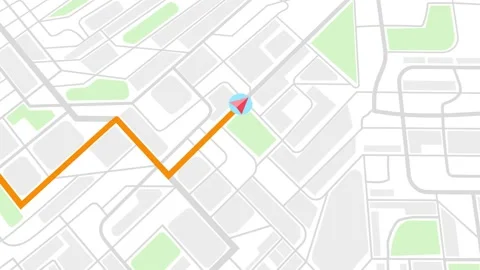City map navigation route seamless loop.... | Stock Video | Pond5