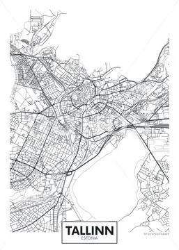City map Tallinn, travel vector poster design: Royalty Free #186654462
