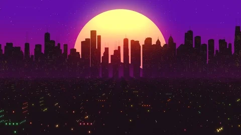 Night City Animation Stock Footage ~ Royalty Free Stock Videos | Pond5