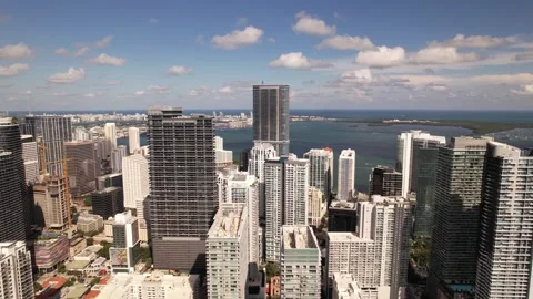 City side view aerial 5k footage. Drone ... | Stock Video | Pond5