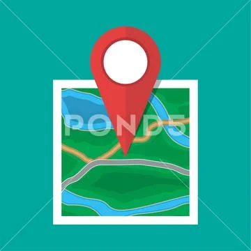 City suburban square map with marker Illustration #106124456